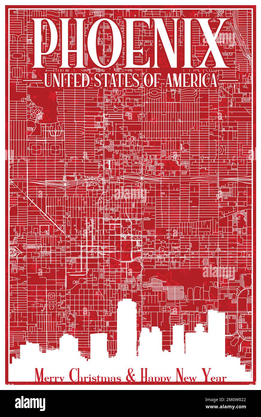 Christmas postcard of the downtown PHOENIX, UNITED STATES OF AMERICA ...