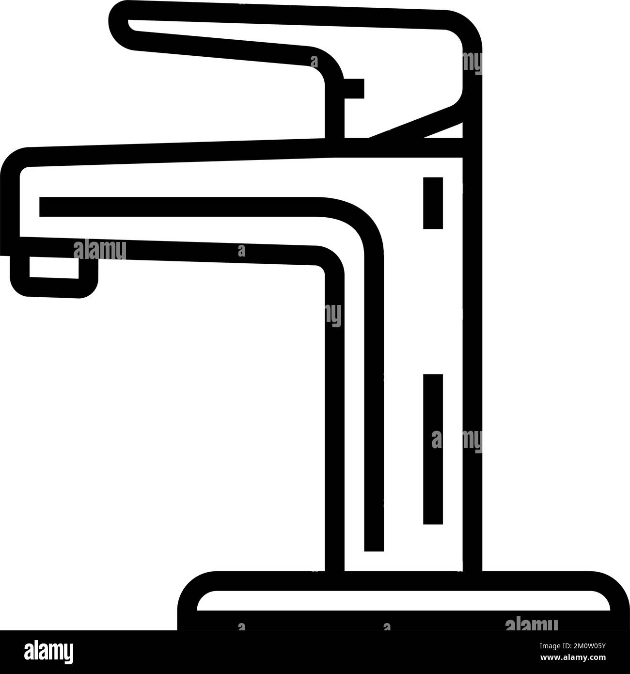 chrome faucet water line icon vector illustration Stock Vector Image ...