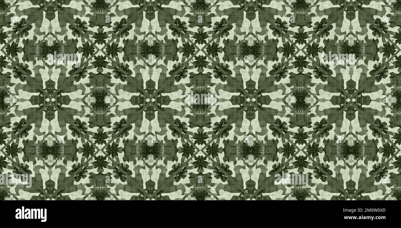 Wildflower green rustic damask seamless border. Geometric antique ...