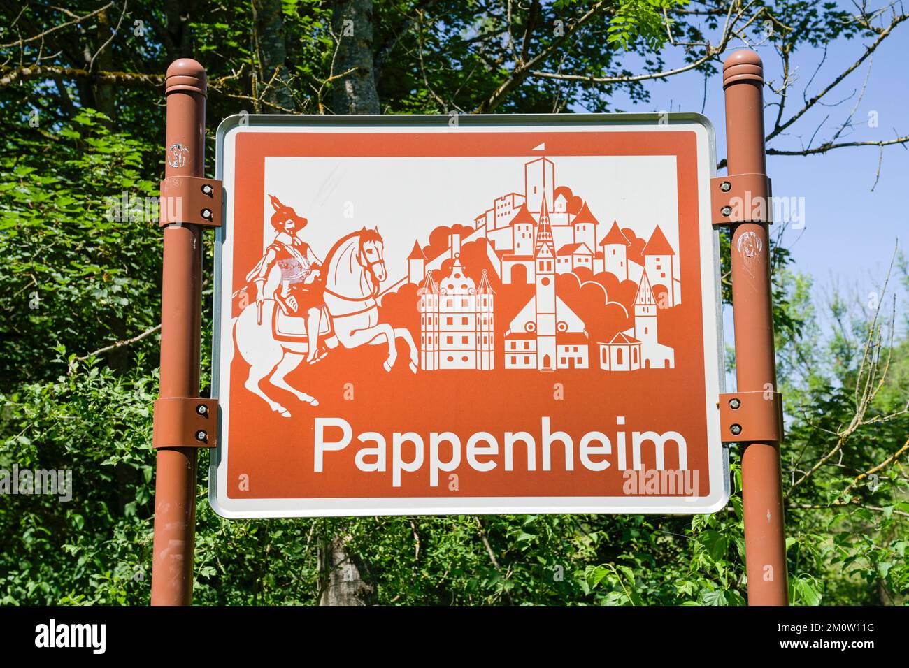 Ortsschild, Pappenheim, Landkreis Weißenburg-Gunzenhausen, Bayern ...