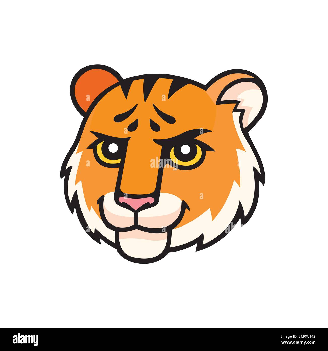 Tiger character head. Vector cartoon comic doodle illustration, mascot ...
