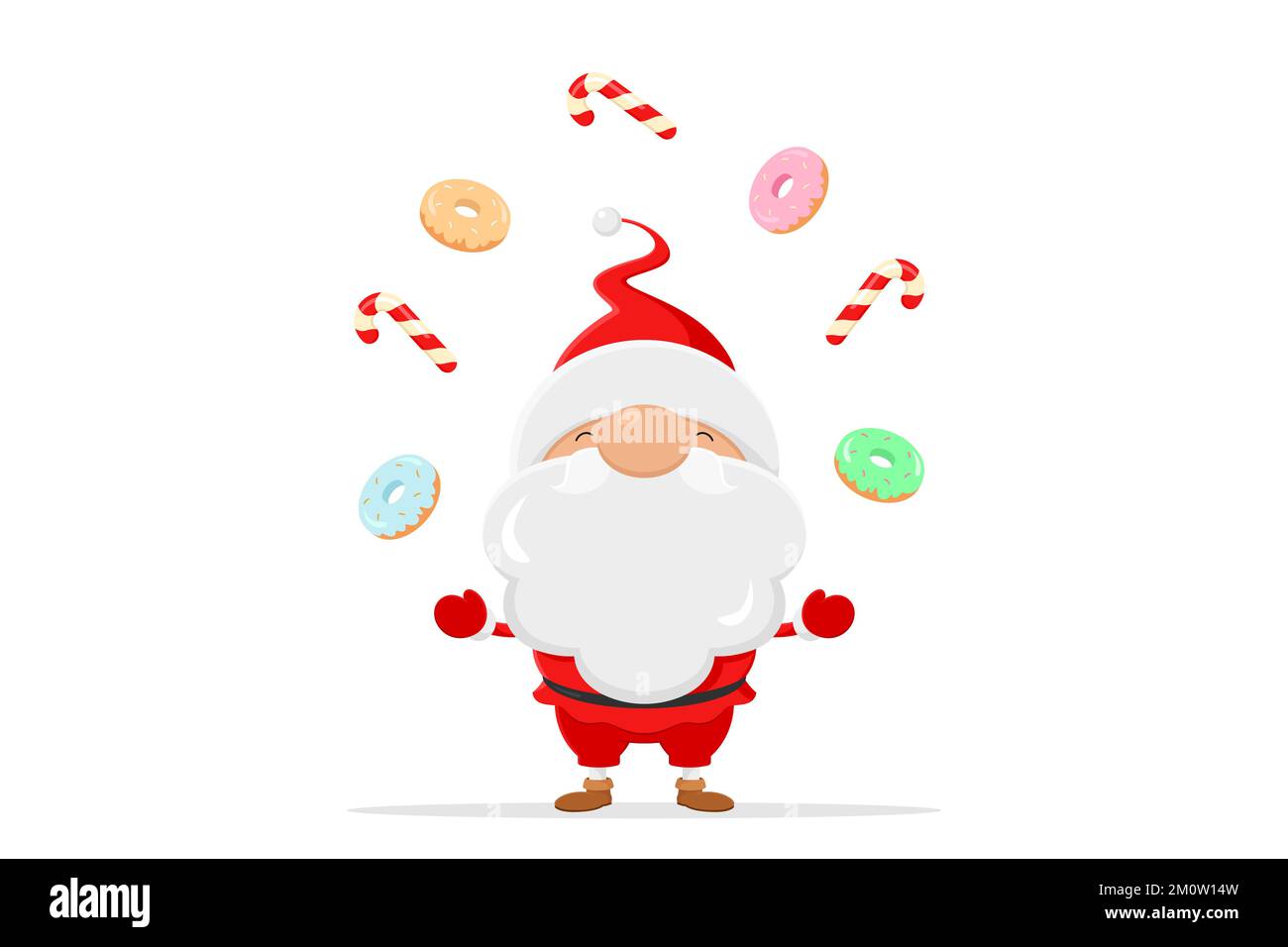 Santa juggles with sweets. Vector illustration Stock Vector Image & Art ...