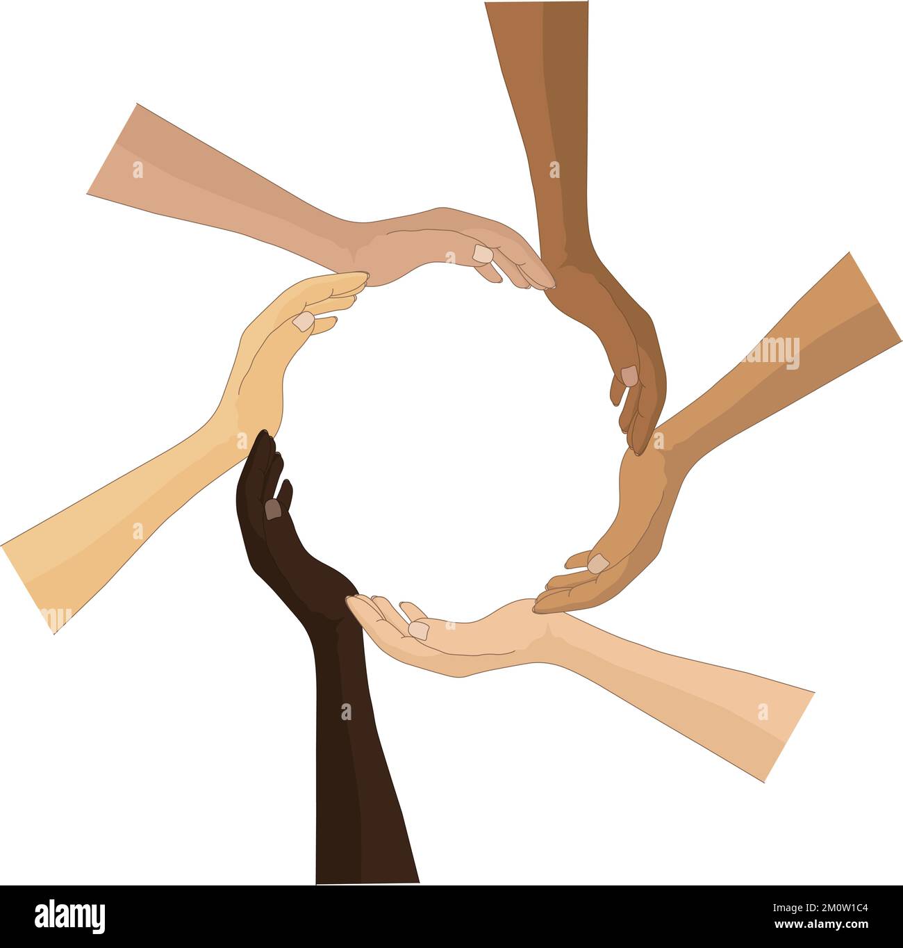 Six hands circle vector concept Stock Vector Image & Art - Alamy