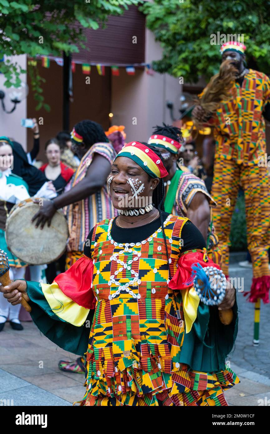 Roaming parade at Medina Centrale, The Pearl District Doha, Qatar Stock ...