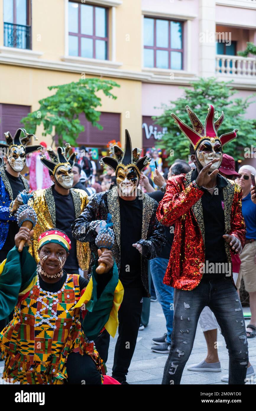 Roaming parade at Medina Centrale, The Pearl District Doha, Qatar Stock ...