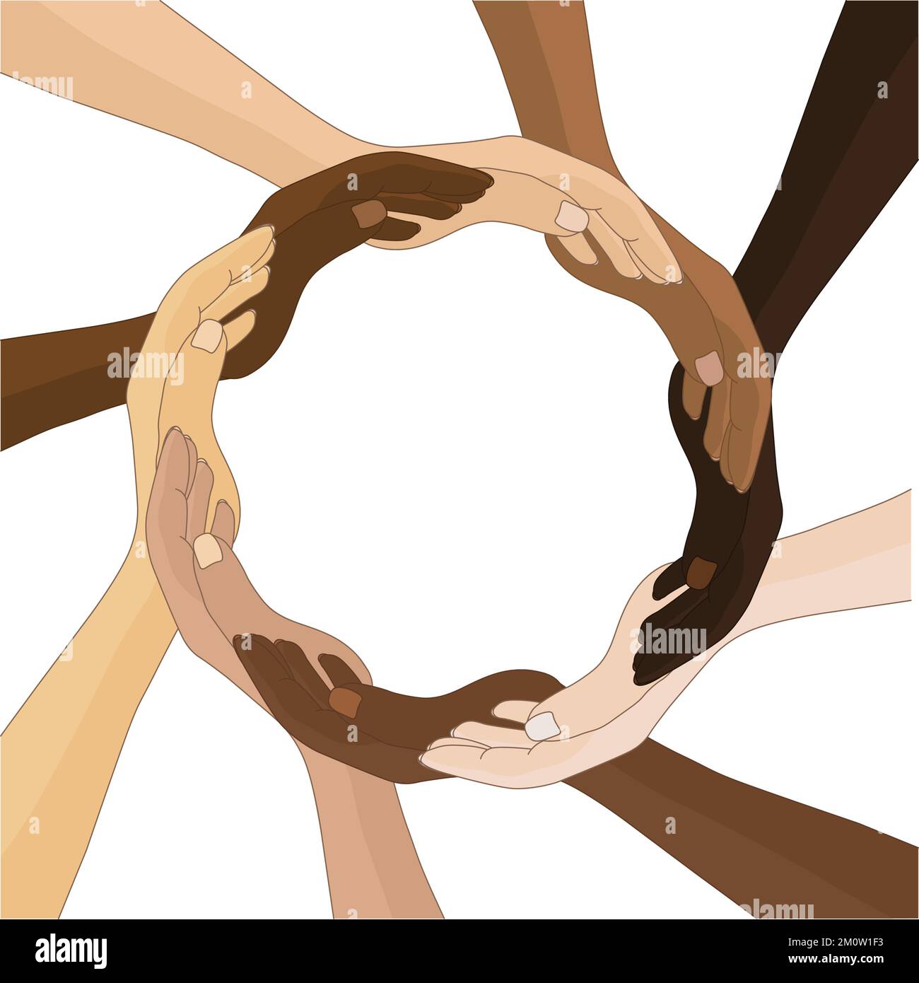 Diverse hands joined together Stock Vector Images - Alamy