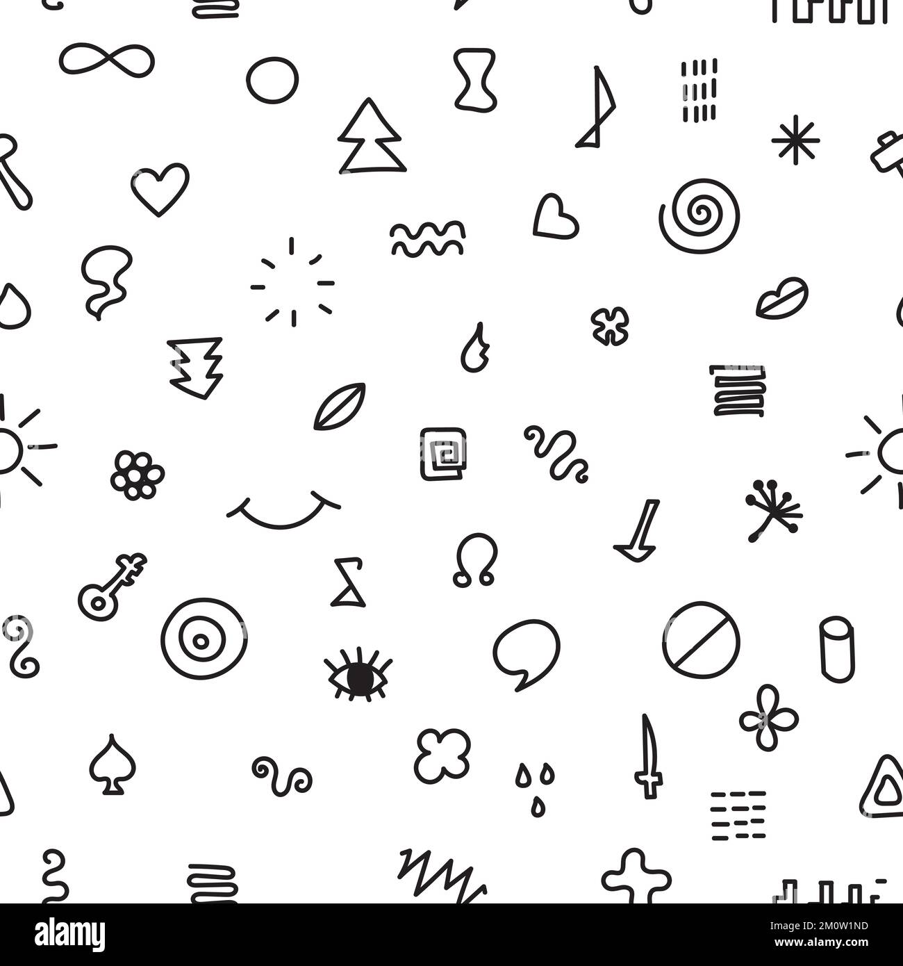 Hand-drawn doodle isolated vector seamless pattern Stock Vector Image ...