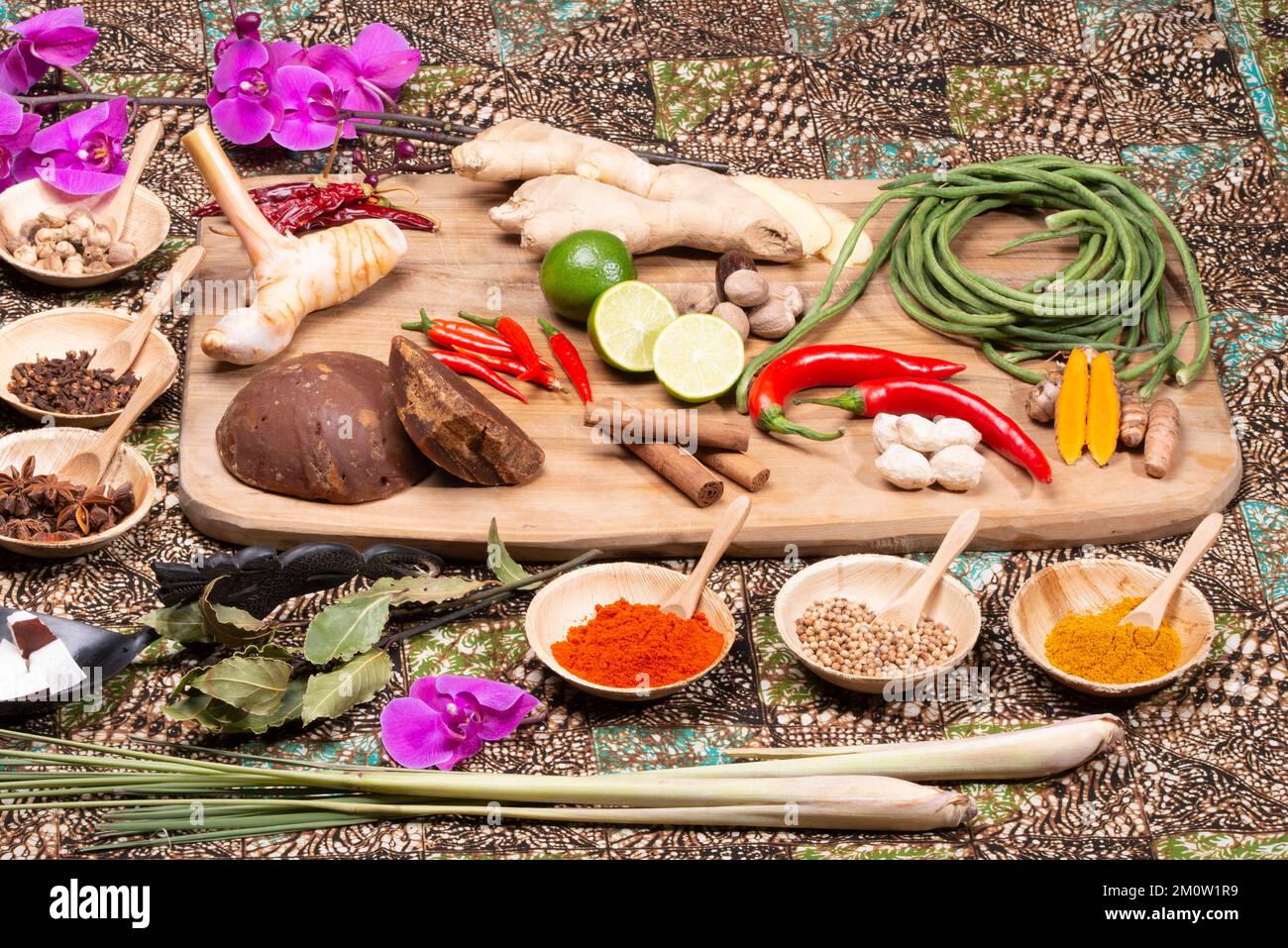 A collection of Indonesian ingredients from Asian cuisine Stock Photo ...