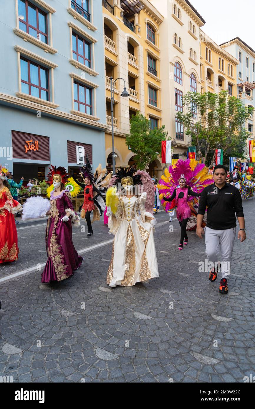 Roaming parade at Medina Centrale, The Pearl District Doha, Qatar Stock ...