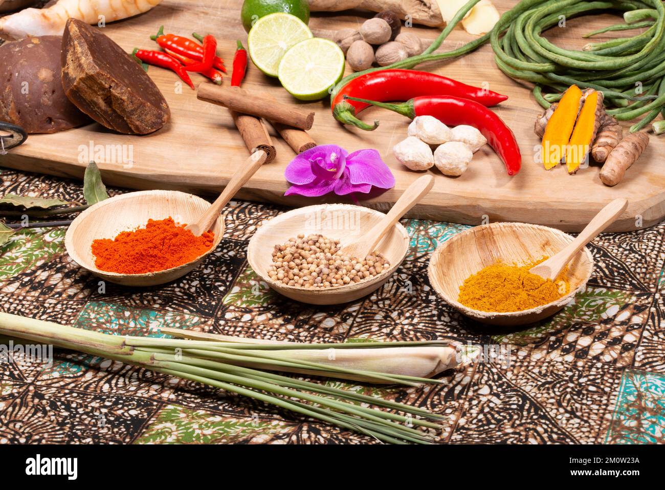 A collection of Indonesian ingredients from Asian cuisine Stock Photo ...
