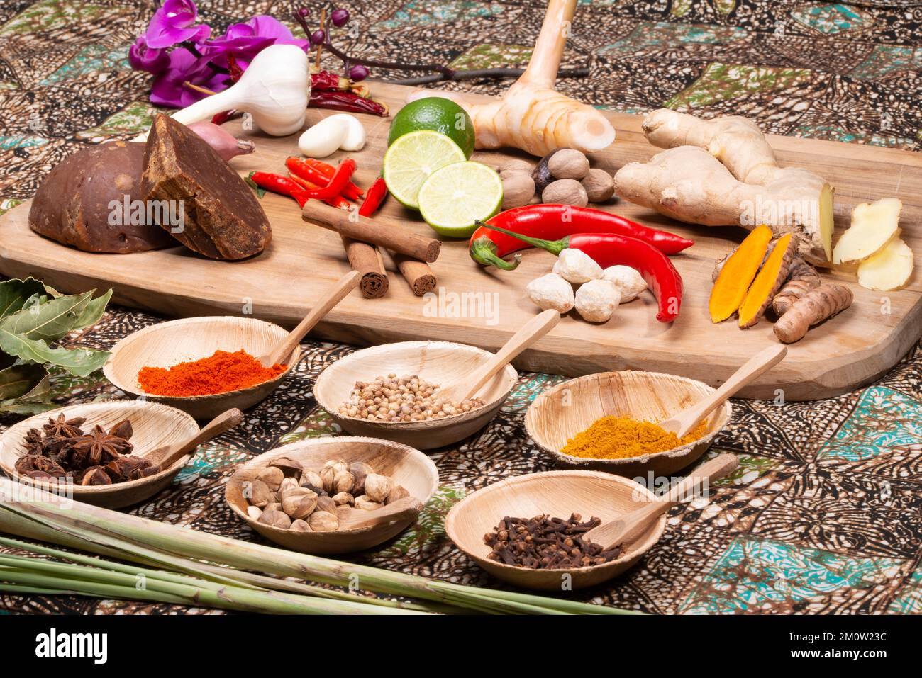 A collection of Indonesian ingredients from Asian cuisine Stock Photo ...