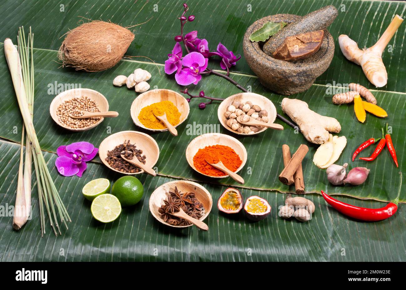 A collection of Indonesian ingredients from Asian cuisine Stock Photo ...