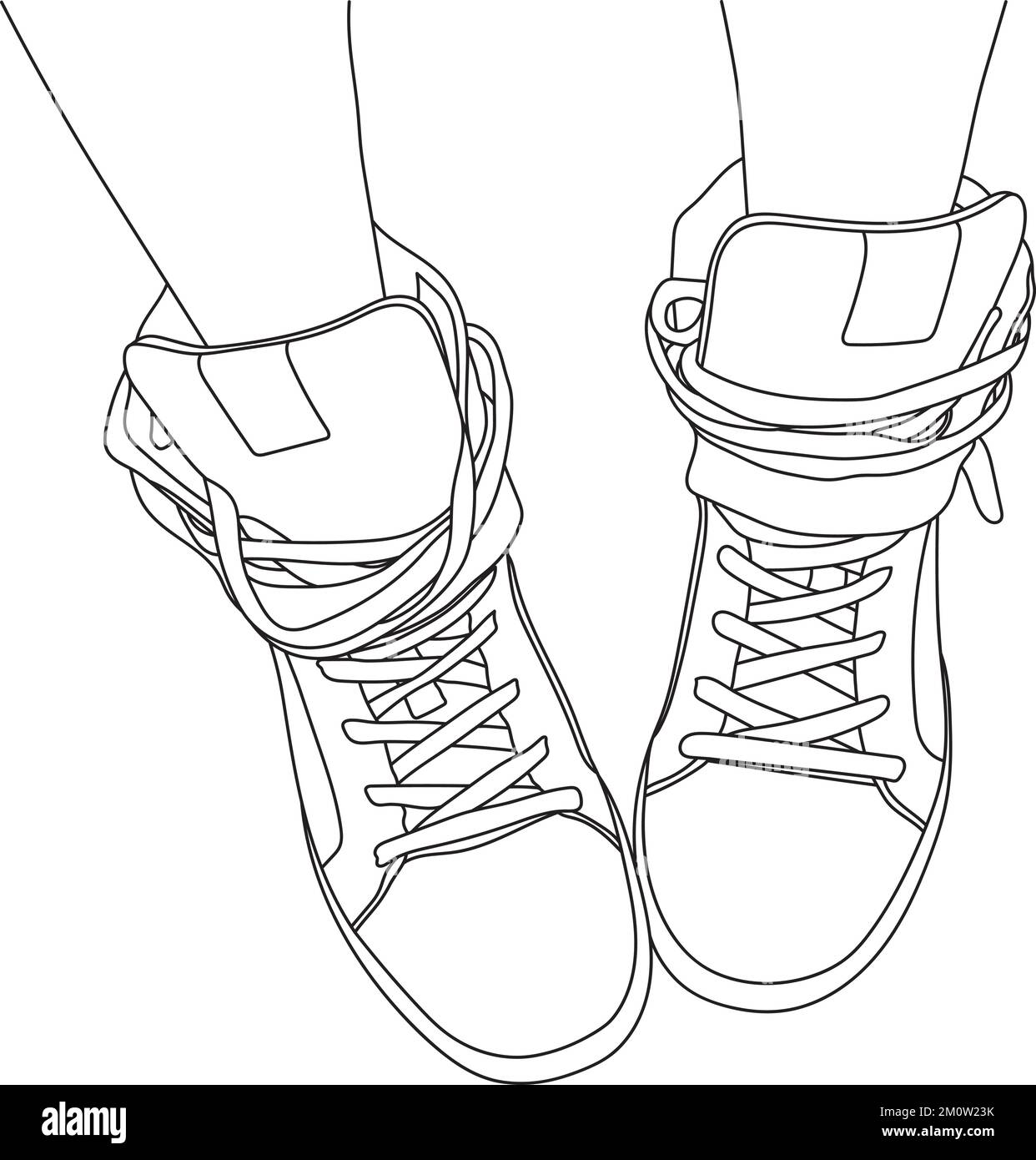 Sneakers line drawing vector illustration Stock Vector Image & Art - Alamy