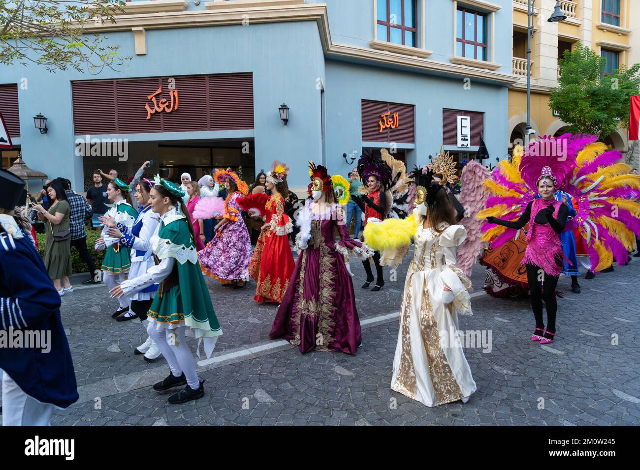 Roaming parade at Medina Centrale, The Pearl District Doha, Qatar Stock ...