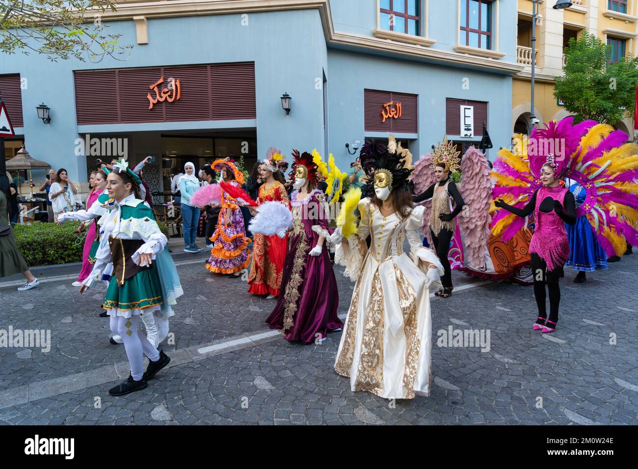 Roaming parade at Medina Centrale, The Pearl District Doha, Qatar Stock ...