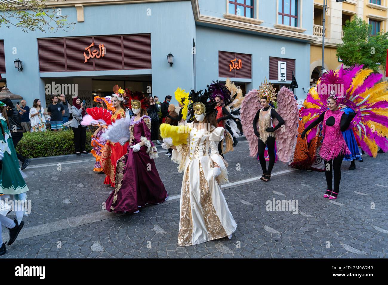 Roaming parade at Medina Centrale, The Pearl District Doha, Qatar Stock ...