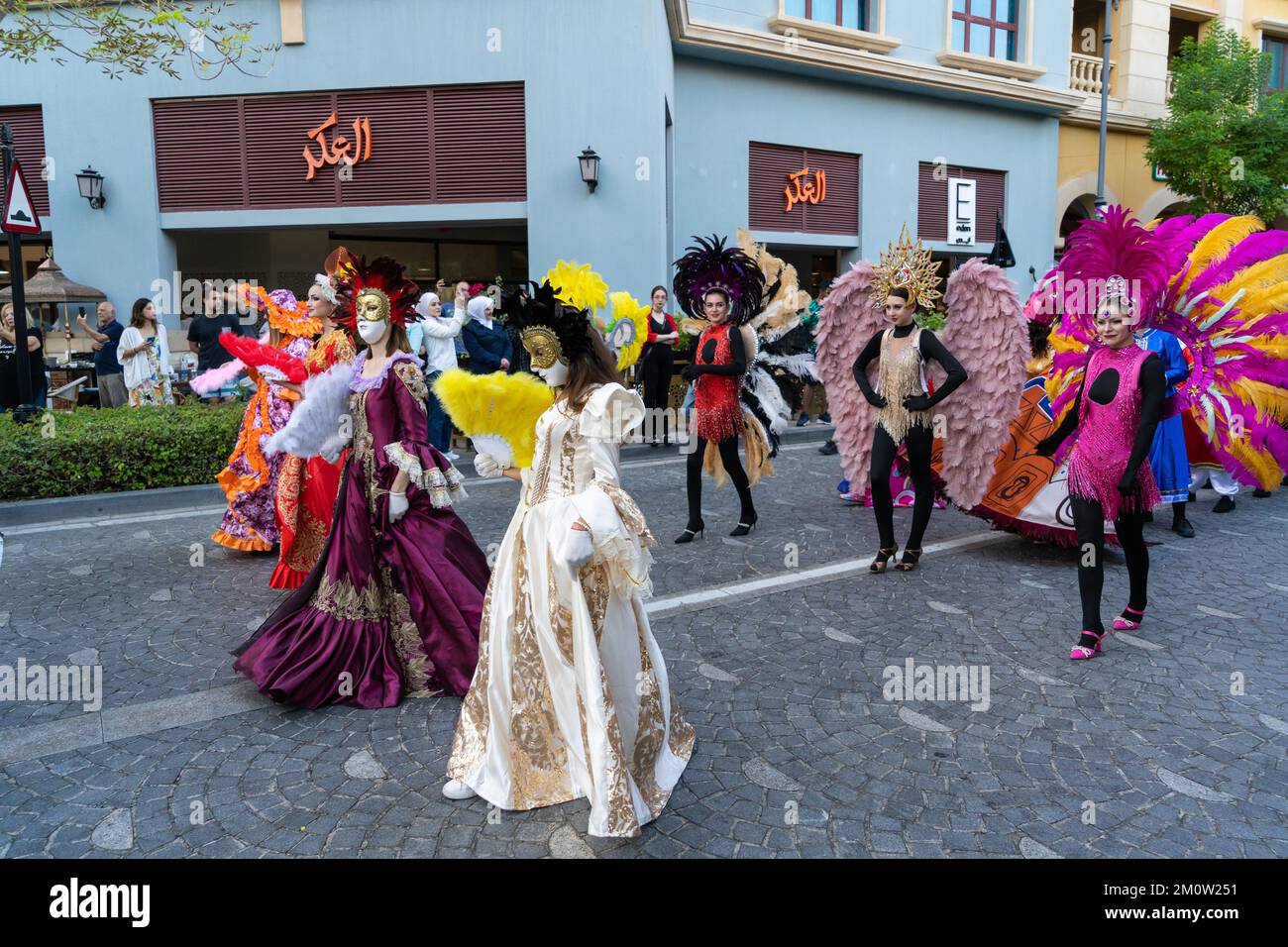 Roaming parade at Medina Centrale, The Pearl District Doha, Qatar Stock ...