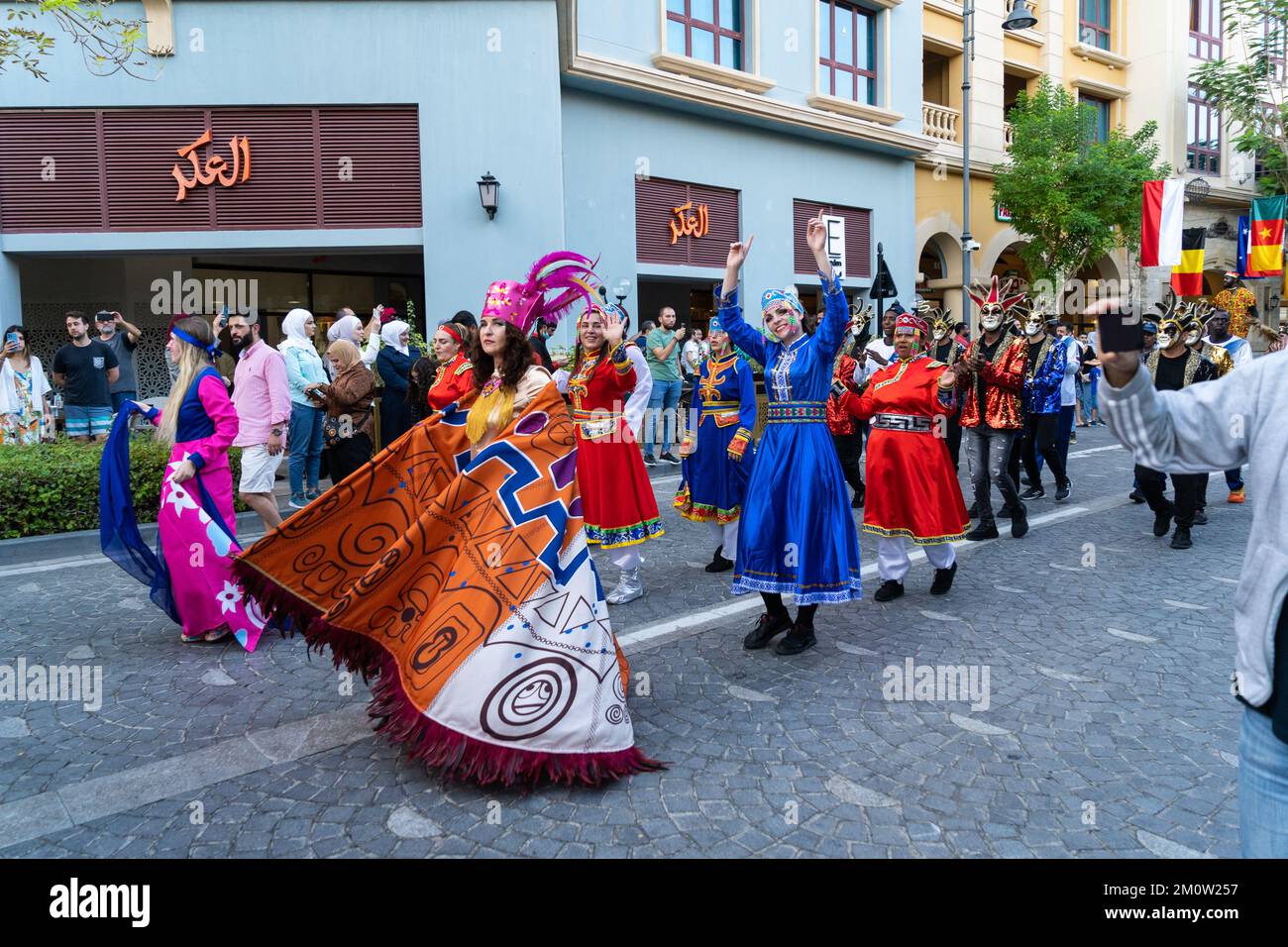 Roaming parade at Medina Centrale, The Pearl District Doha, Qatar Stock ...