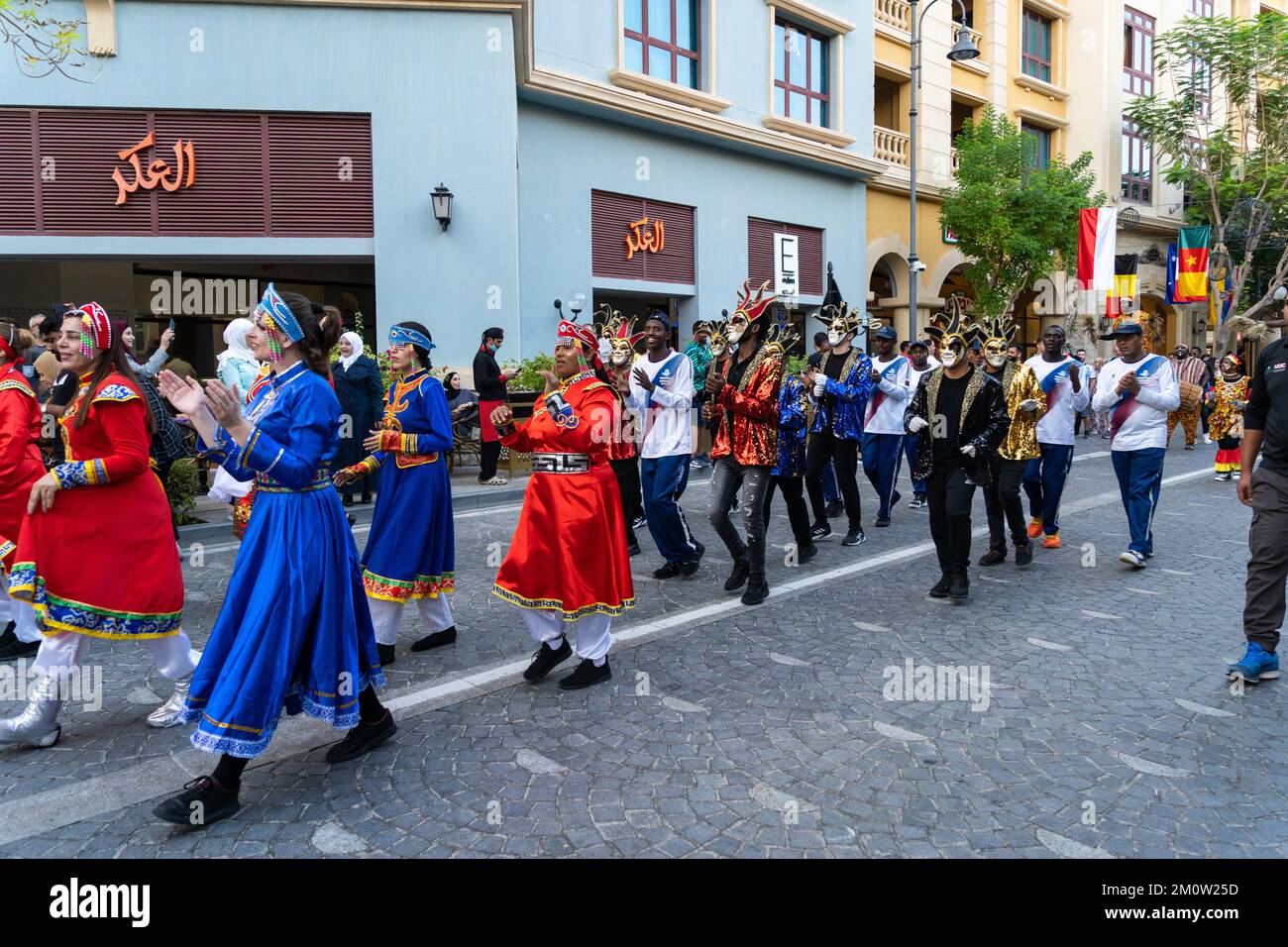 Roaming parade at Medina Centrale, The Pearl District Doha, Qatar Stock ...