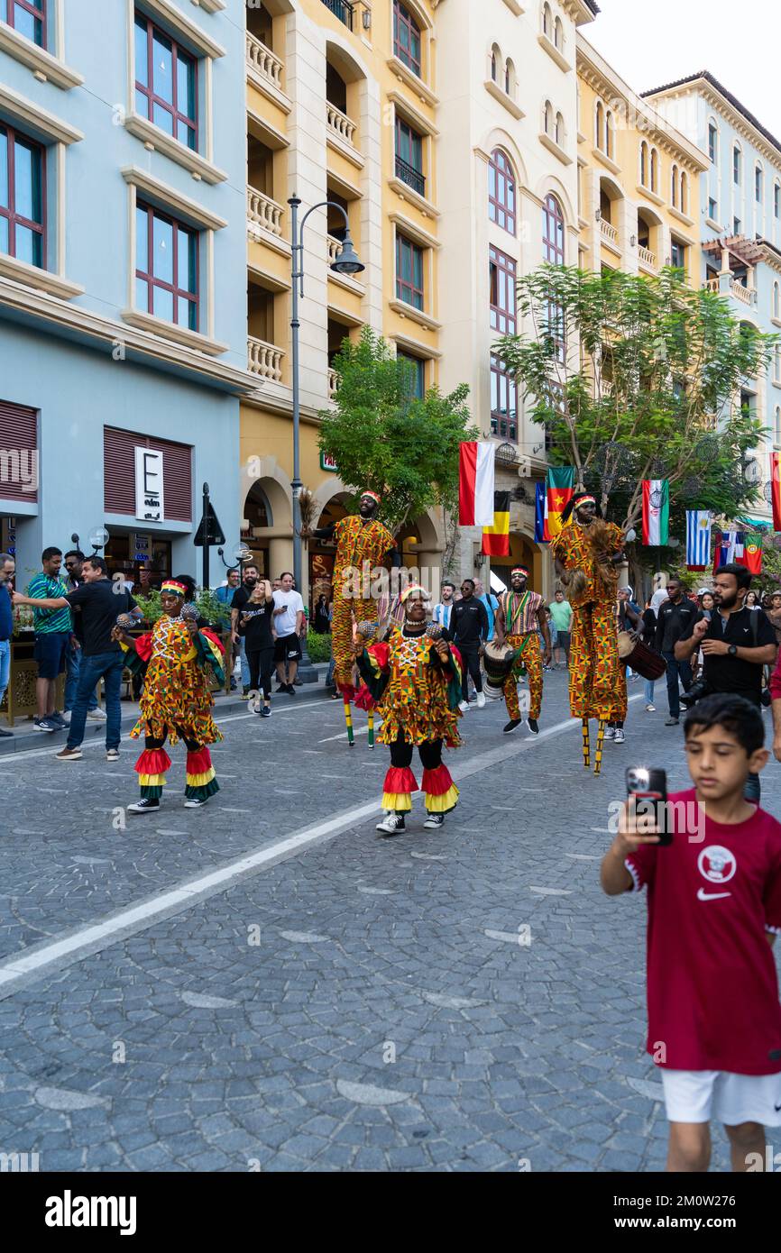 Roaming parade at Medina Centrale, The Pearl District Doha, Qatar Stock ...