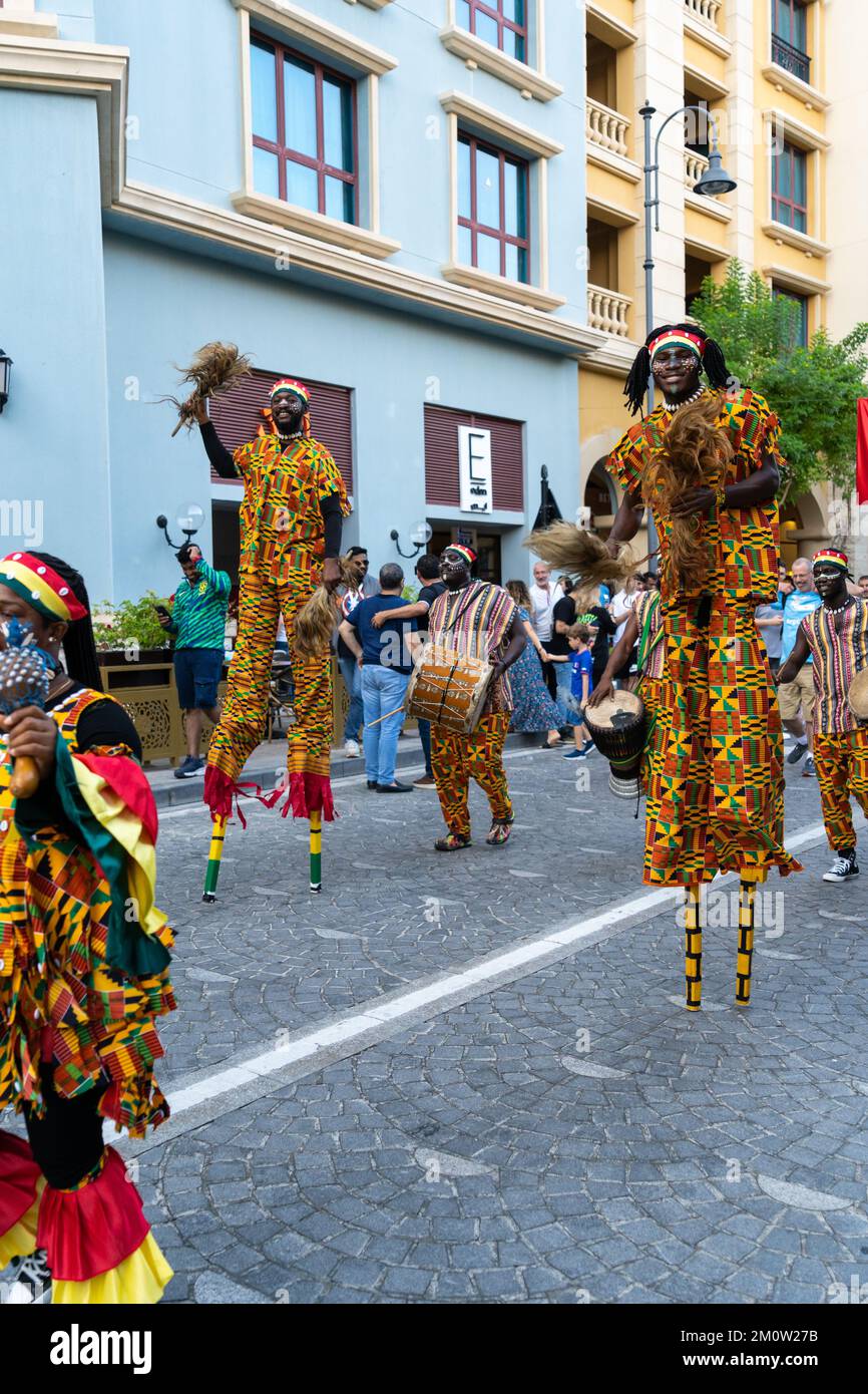 Roaming parade at Medina Centrale, The Pearl District Doha, Qatar Stock ...