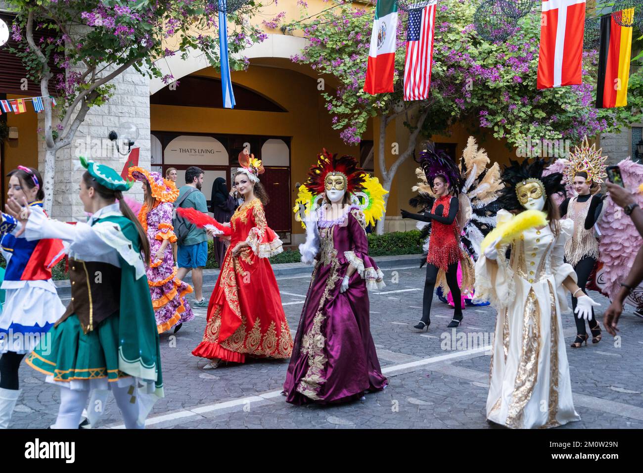 Roaming parade at Medina Centrale, The Pearl District Doha, Qatar Stock ...