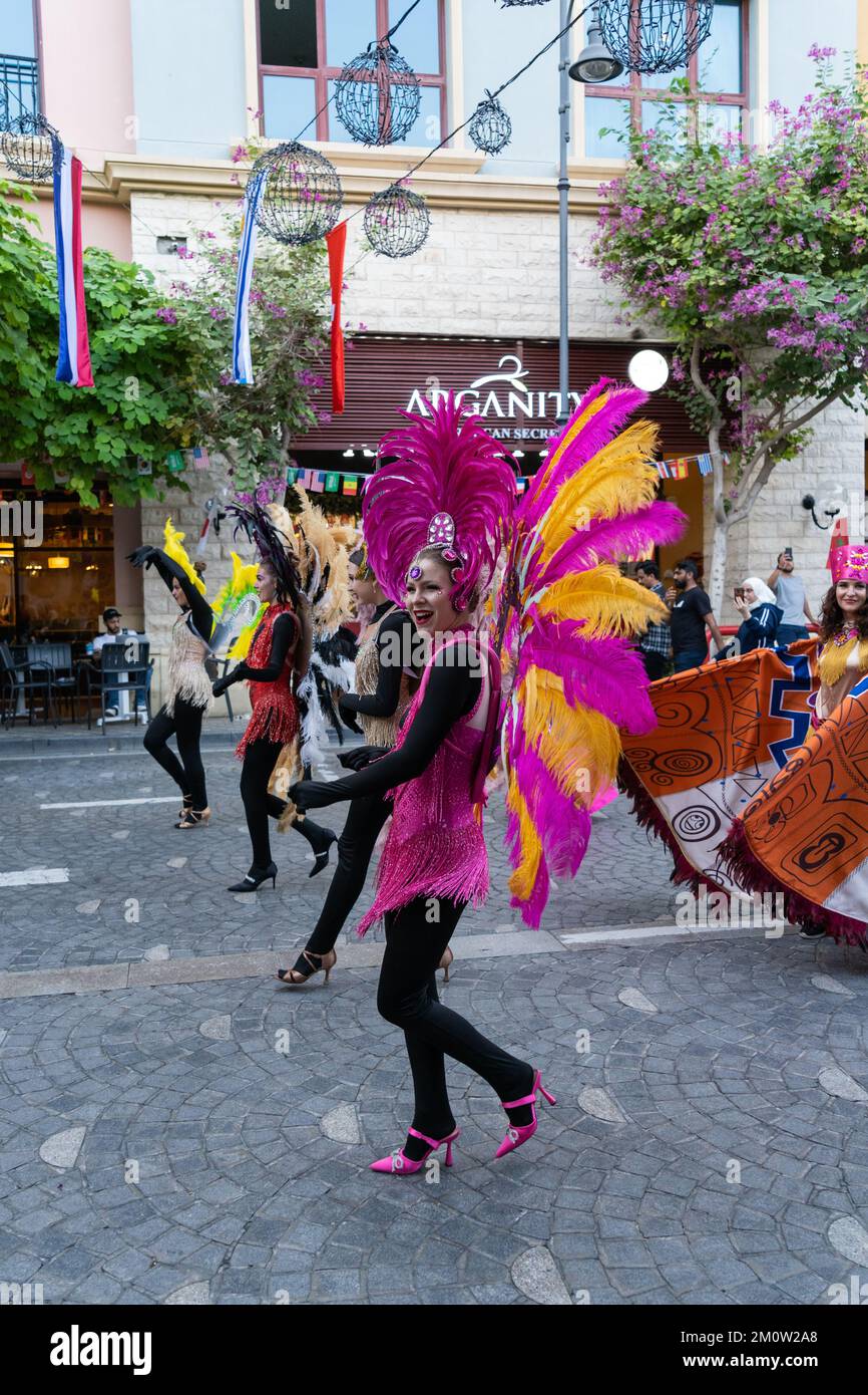 Roaming parade at Medina Centrale, The Pearl District Doha, Qatar Stock ...