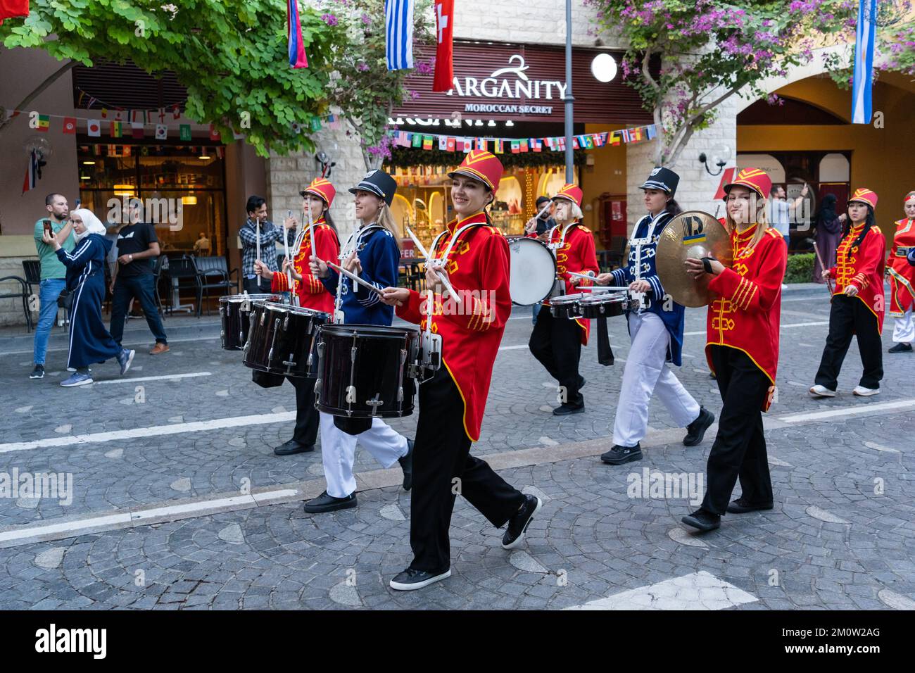 Roaming parade at Medina Centrale, The Pearl District Doha, Qatar Stock ...