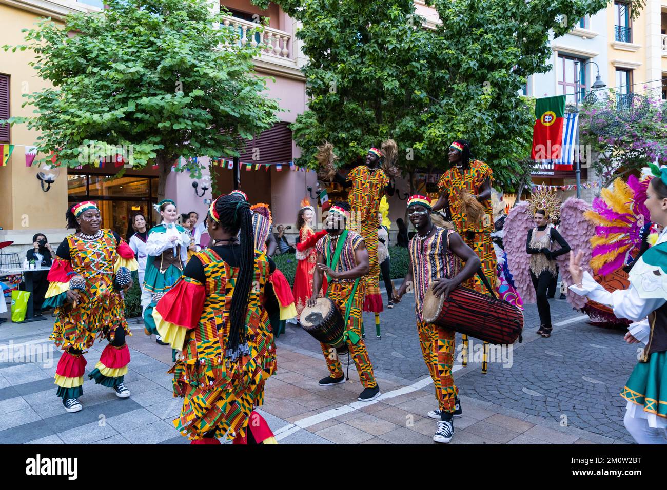 Roaming parade at Medina Centrale, The Pearl District Doha, Qatar Stock ...