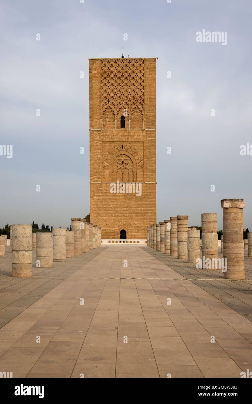 the hassan tower built around 1200 in rabat capital of morocco Stock ...