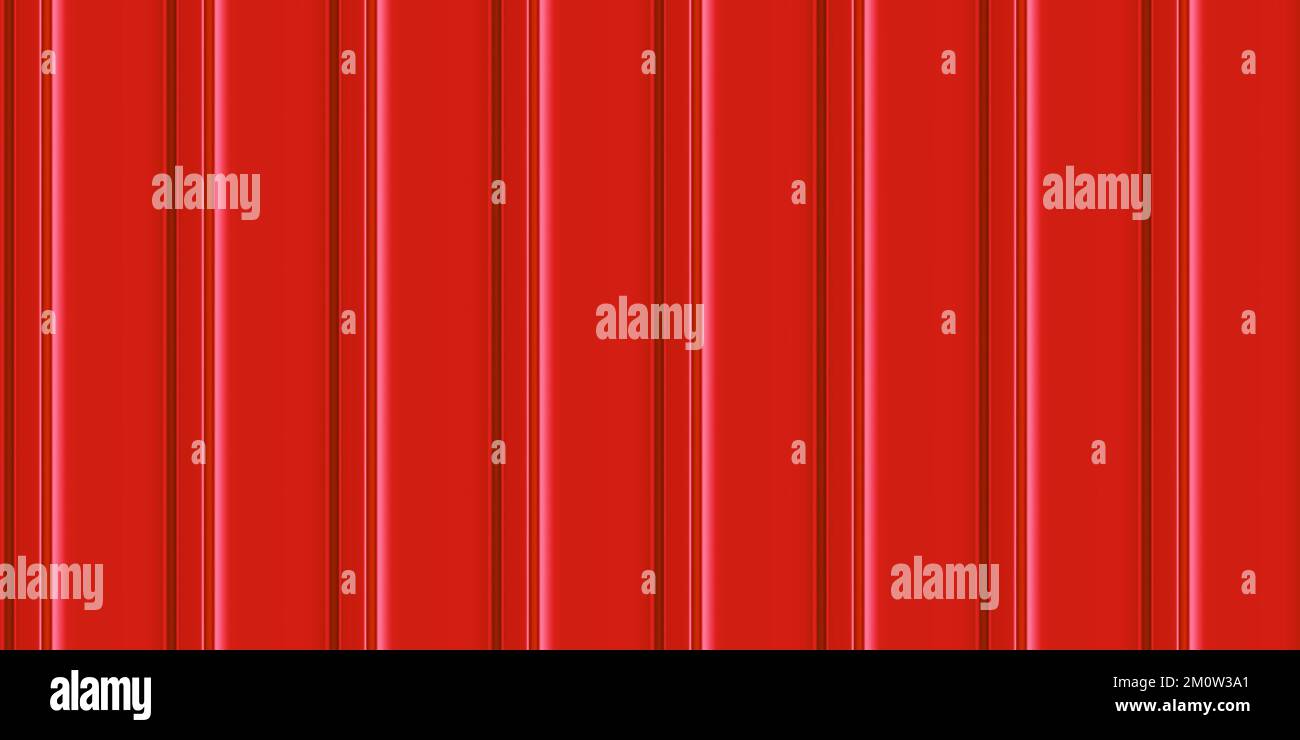 Red vertical corrugated iron sheets seamless pattern of fence or ...
