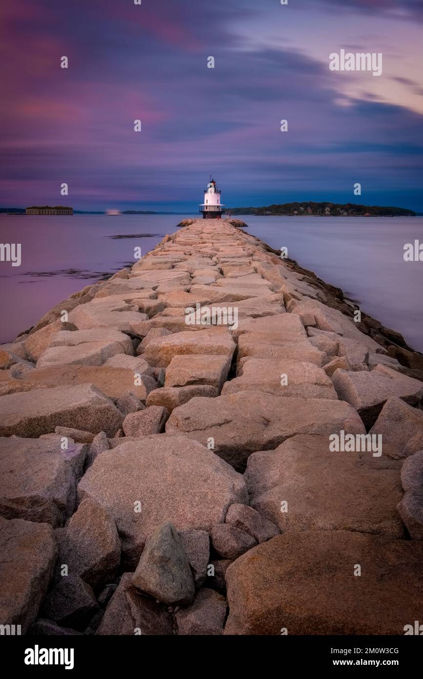 Spring Point Ledge Lighthouse, Portland, Maine Stock Photo - Alamy