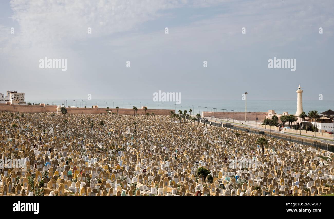 vast muslim cemetery outside the kasbah in rabat capital of morocco ...