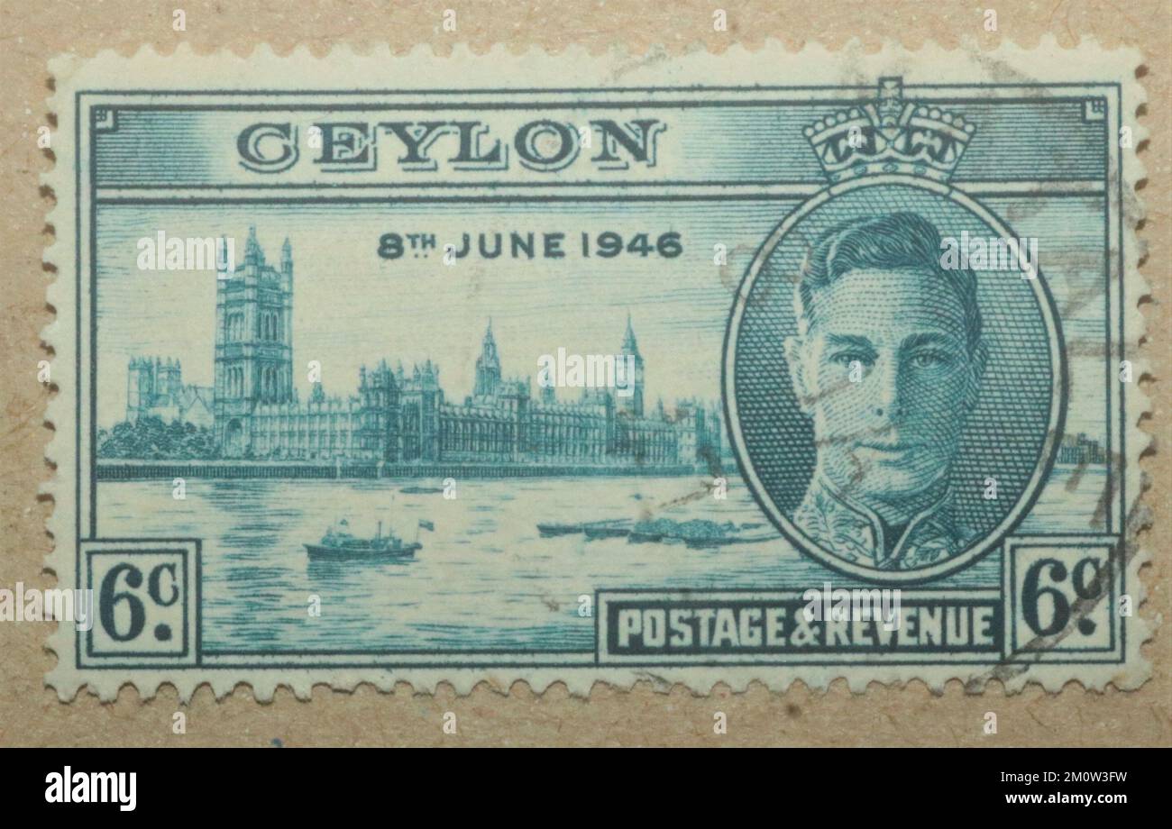ceylon postage stamp Stock Photo - Alamy