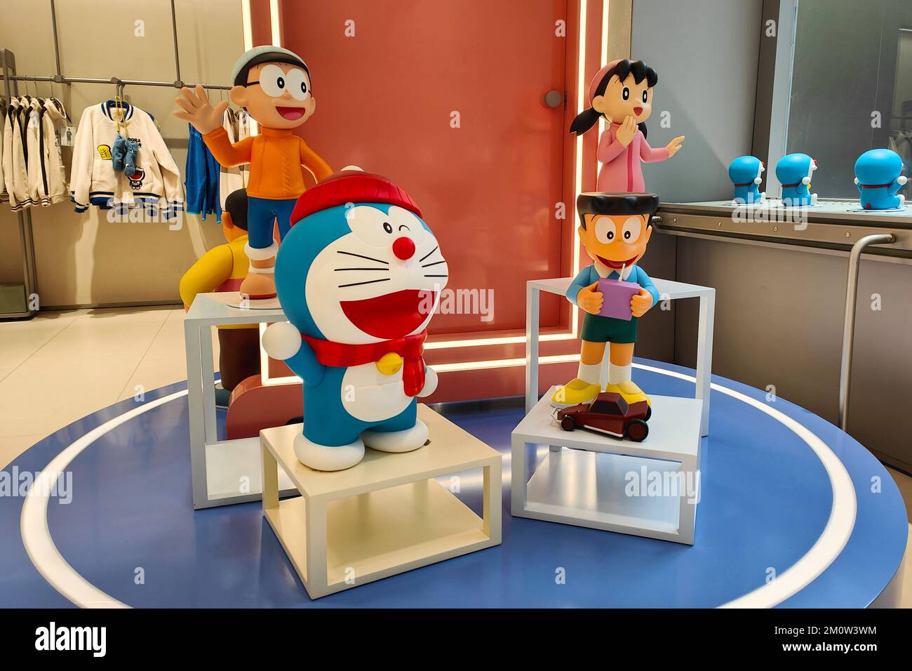 SHANGHAI, CHINA - DECEMBER 8, 2022 - Doraemon is seen in front of the ...
