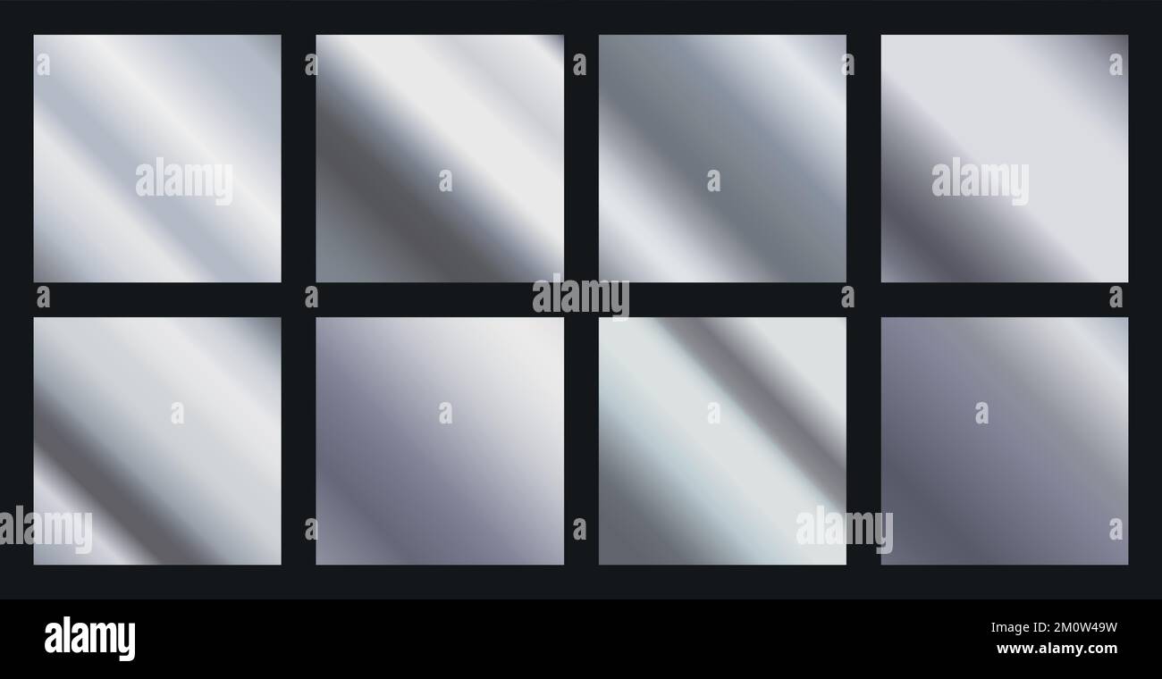 Set of 8 pcs. aluminum backgrounds texture - Vector illustration Stock ...