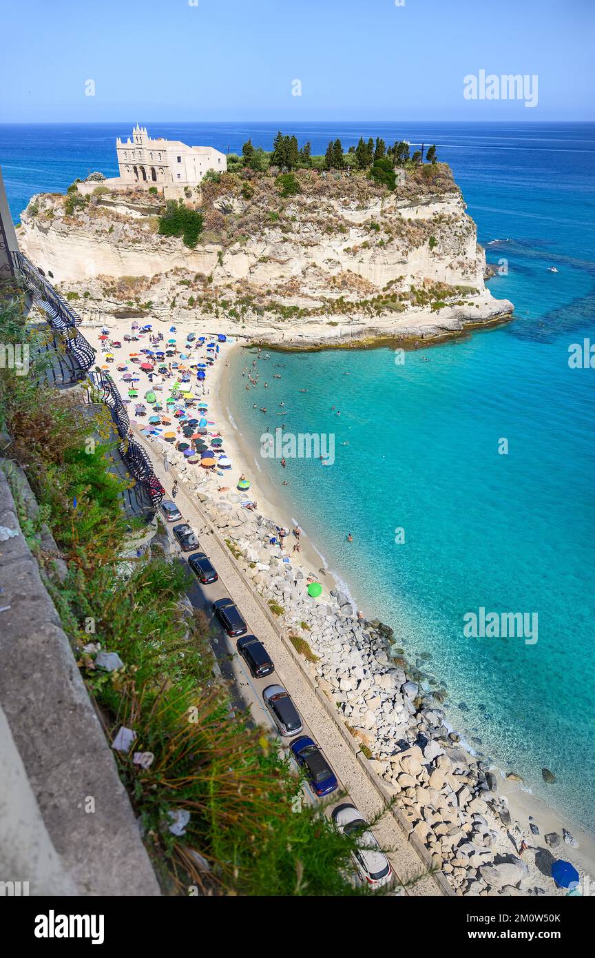 Famous beach under the church of Santa Maria dell'Isola in Tropea ...