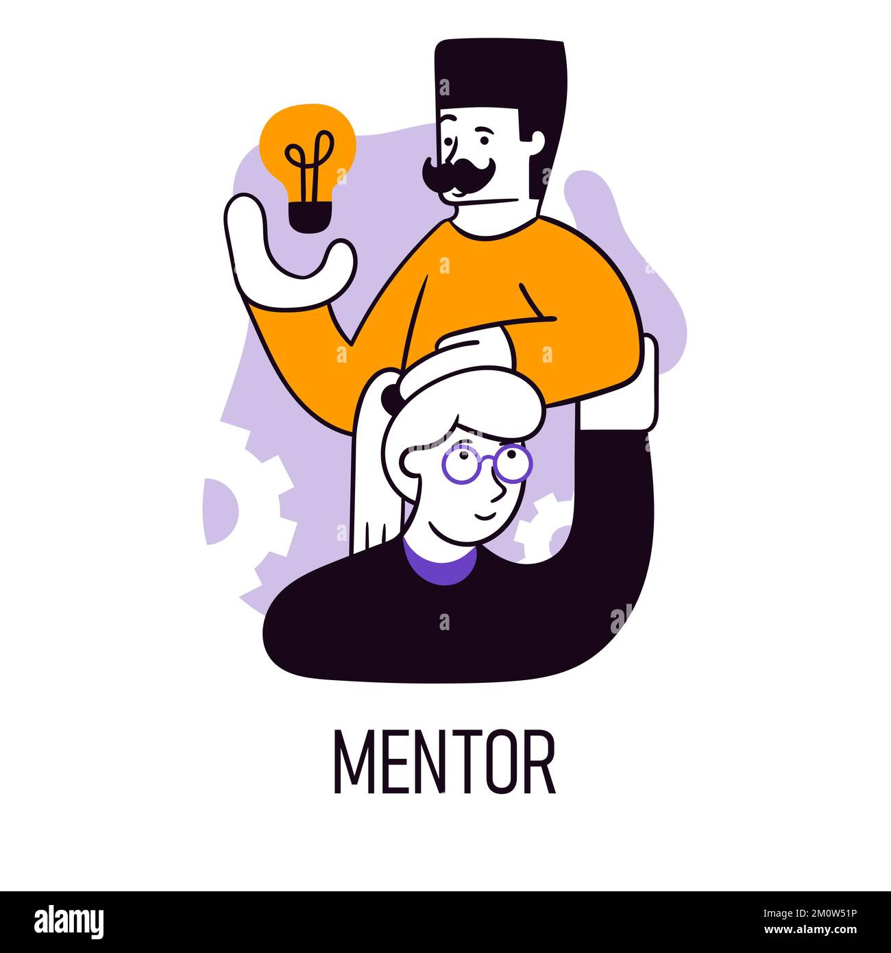 Mentor Vector Illustration Mentoring And Coaching Of Employees