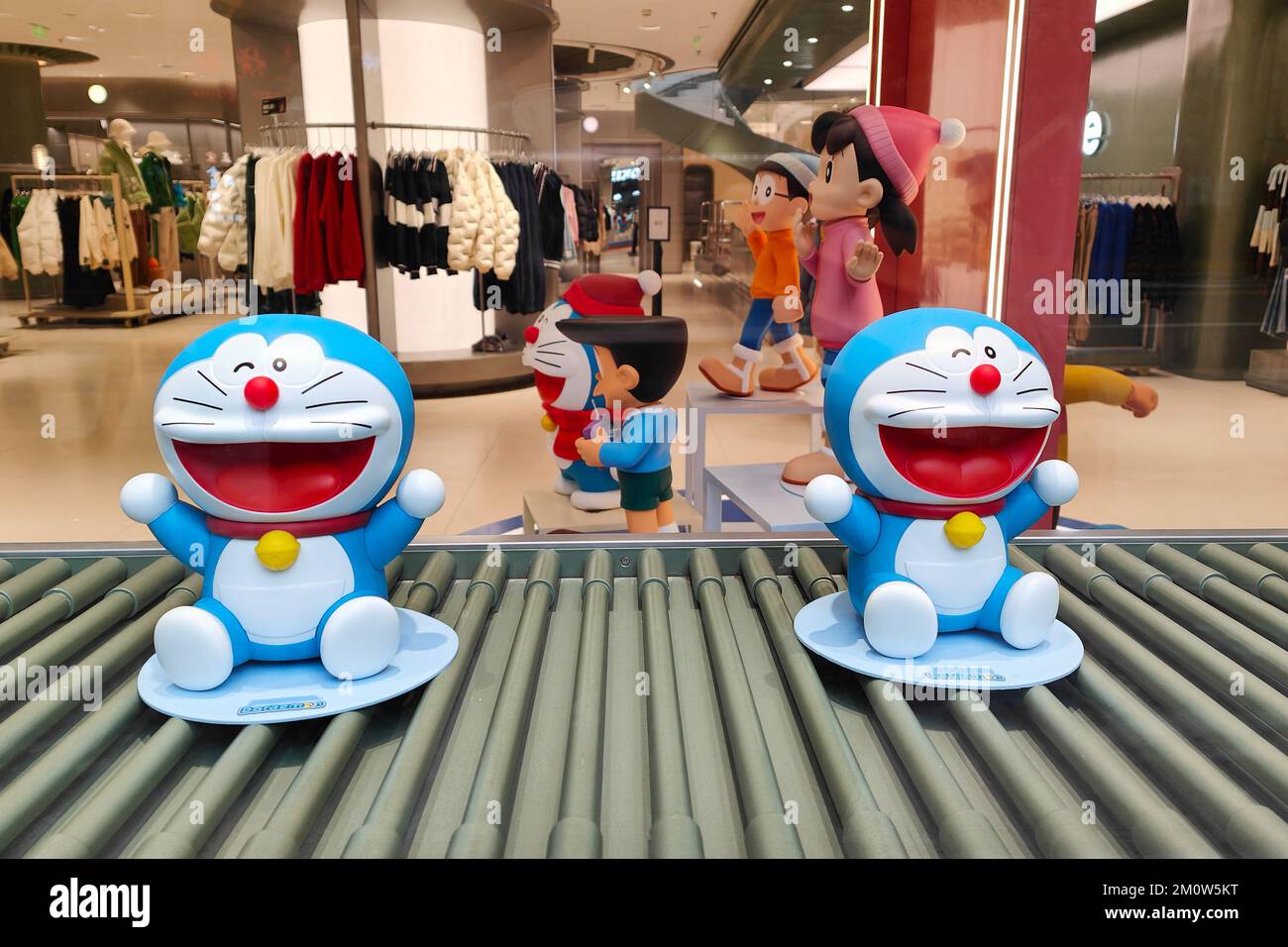 SHANGHAI, CHINA - DECEMBER 8, 2022 - Doraemon is seen in front of the ...