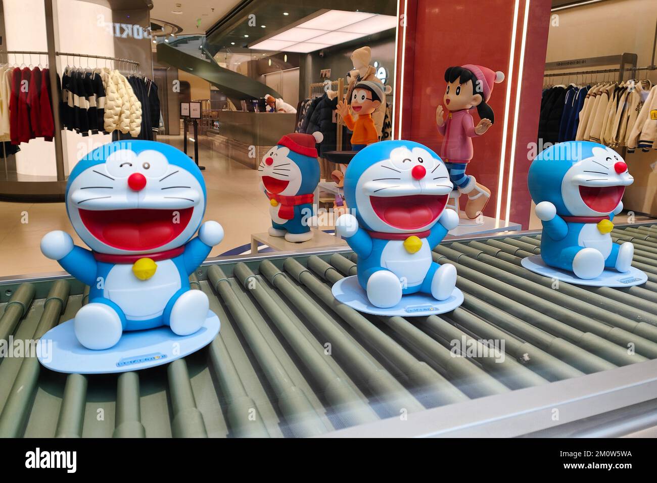 SHANGHAI, CHINA - DECEMBER 8, 2022 - Doraemon is seen in front of the ...