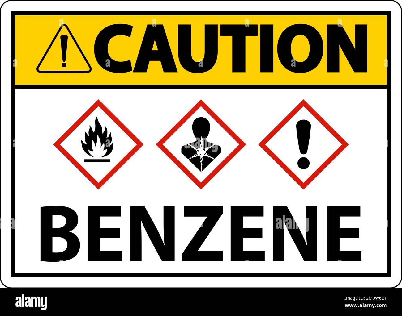 Caution Benzene GHS Sign On White Background Stock Vector Image & Art ...
