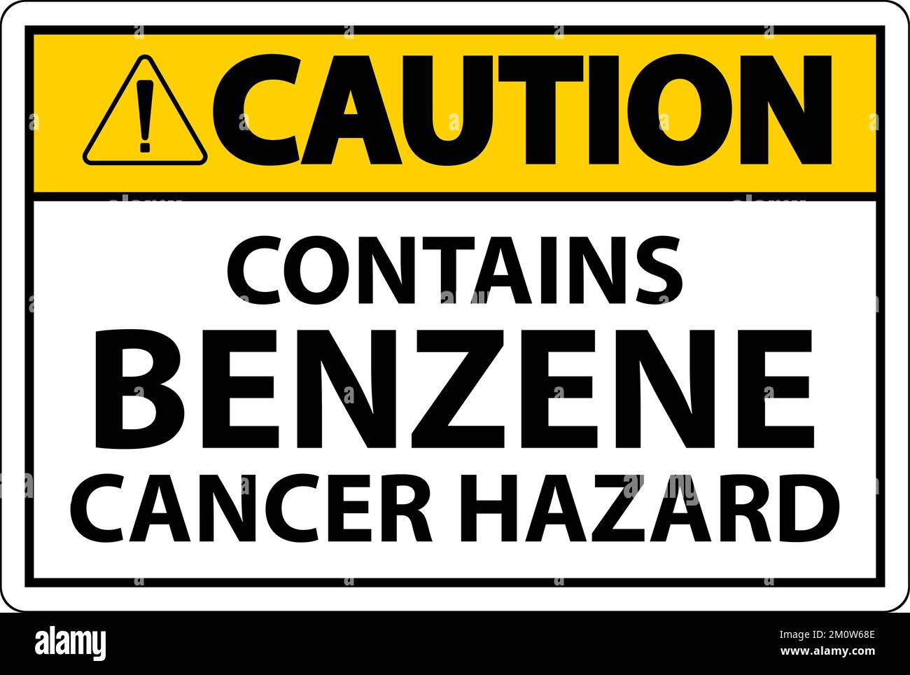 Caution Contains Benzene Sign On White Background Stock Vector Image ...