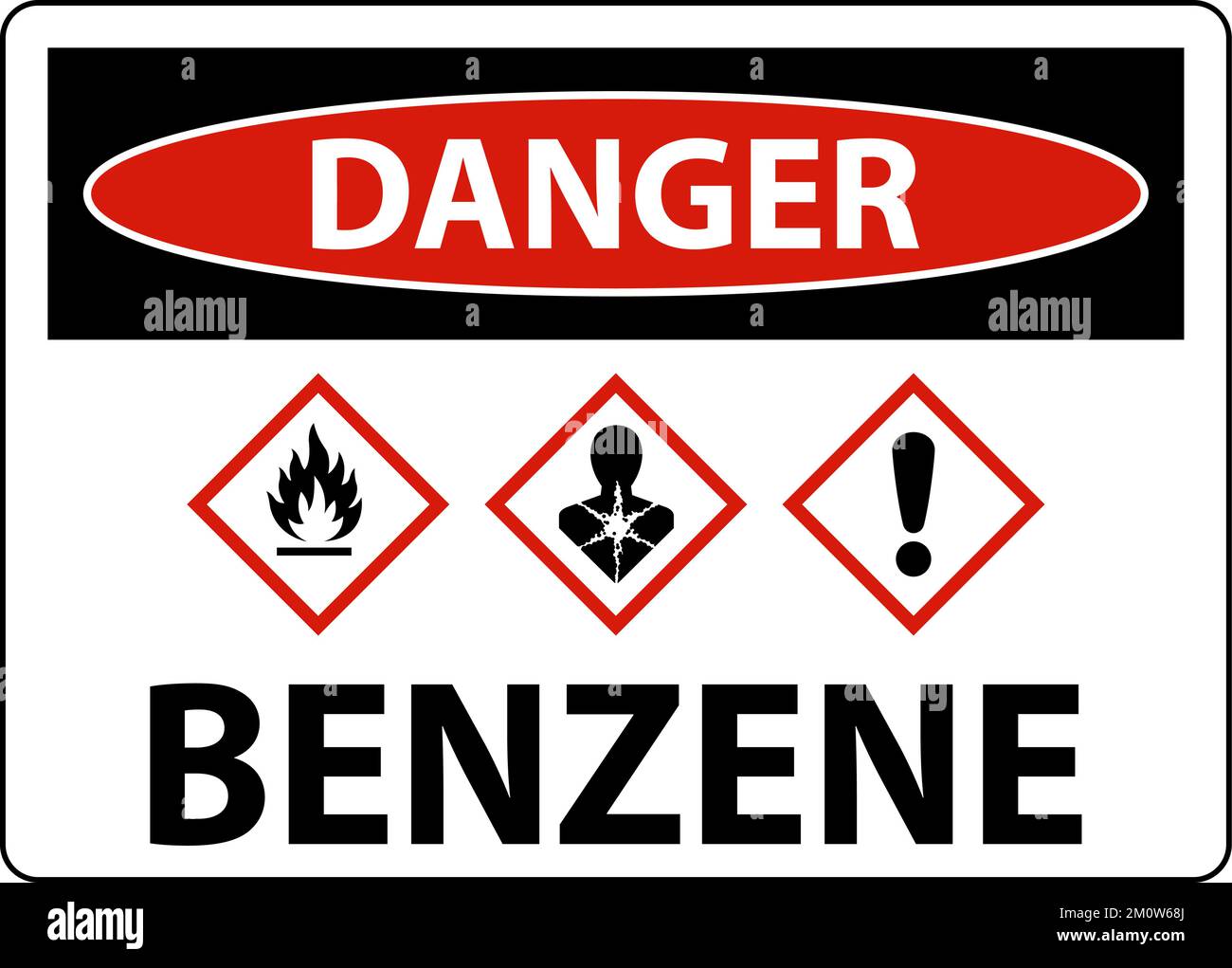 Danger Benzene GHS Sign On White Background Stock Vector Image & Art ...