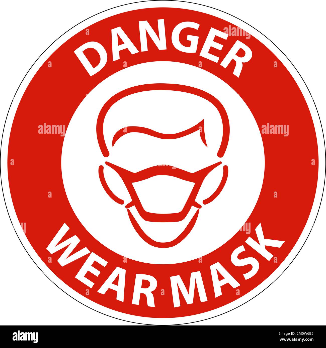 Danger Wear Mask Sign On White Background Stock Vector Image & Art - Alamy