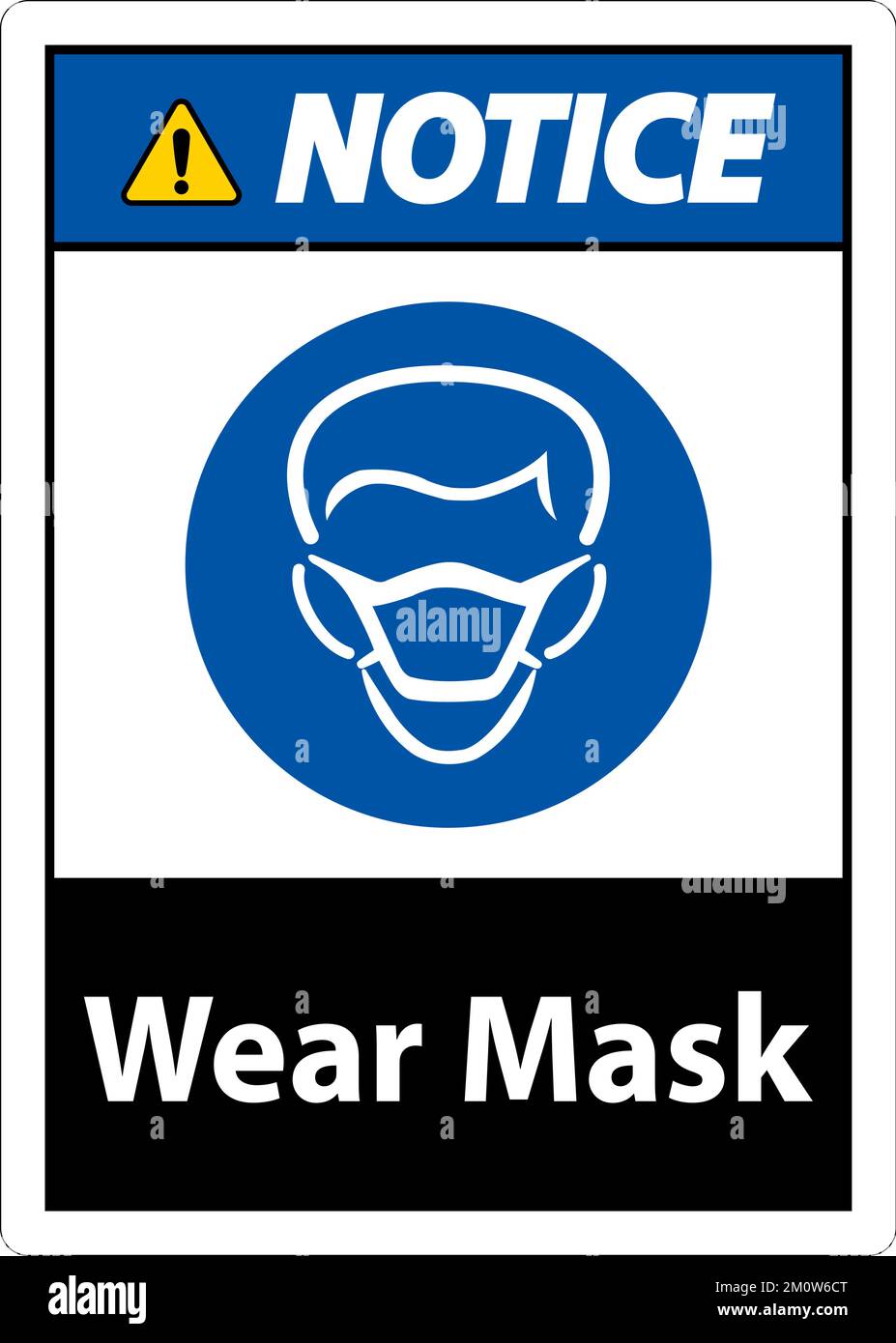 Notice Wear Mask Sign On White Background Stock Vector Image & Art - Alamy
