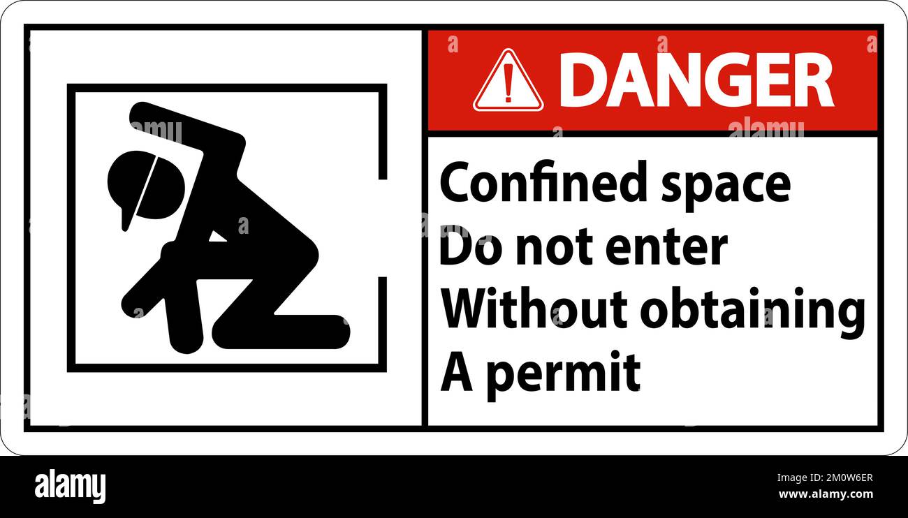Danger Confined Space Do Not Enter Without Obtaining Permit Stock ...