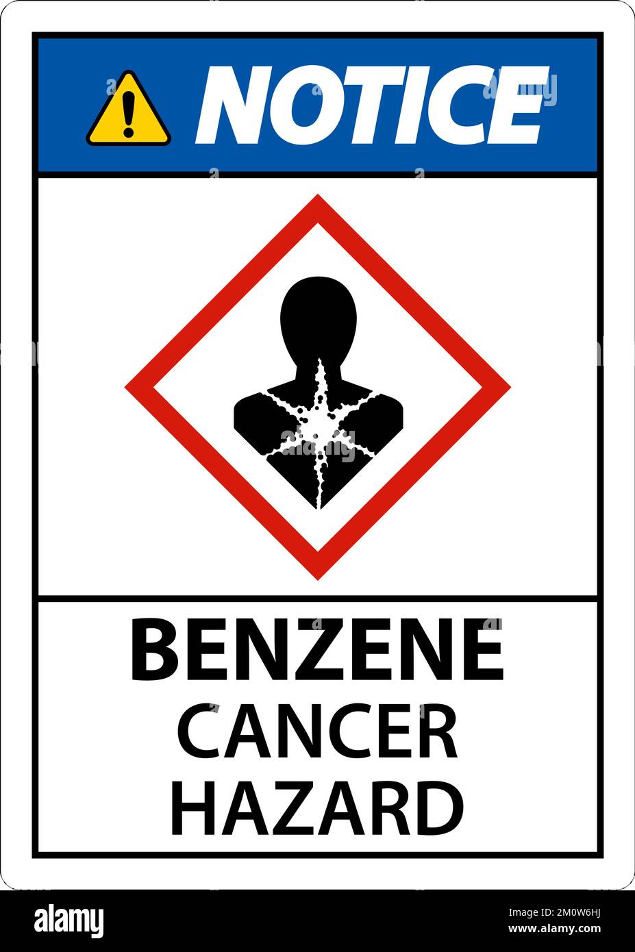 Notice Benzene Cancer Hazard GHS Sign On White Background Stock Vector ...