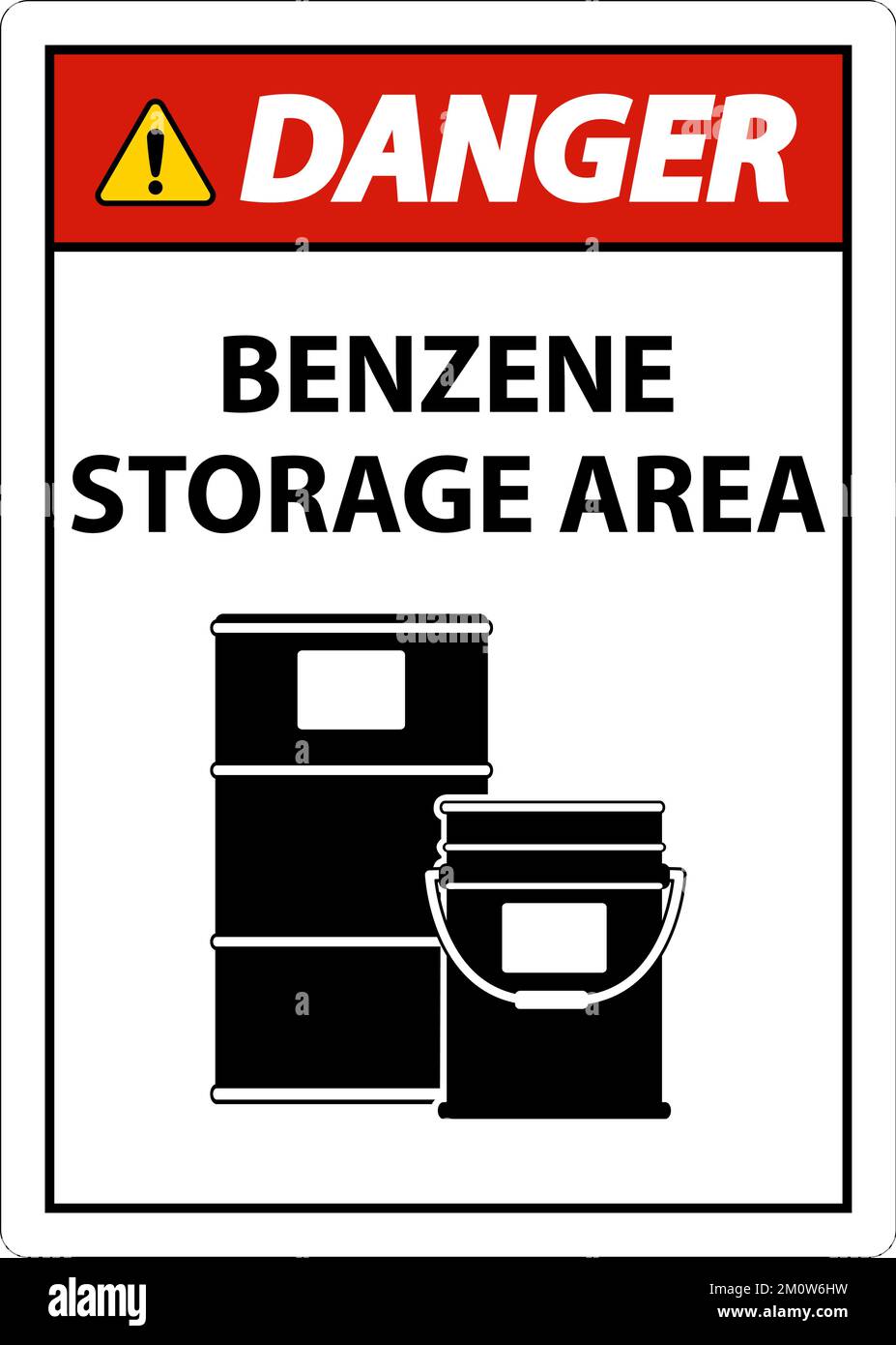 Danger Benzene Storage Area Sign On White Background Stock Vector Image ...