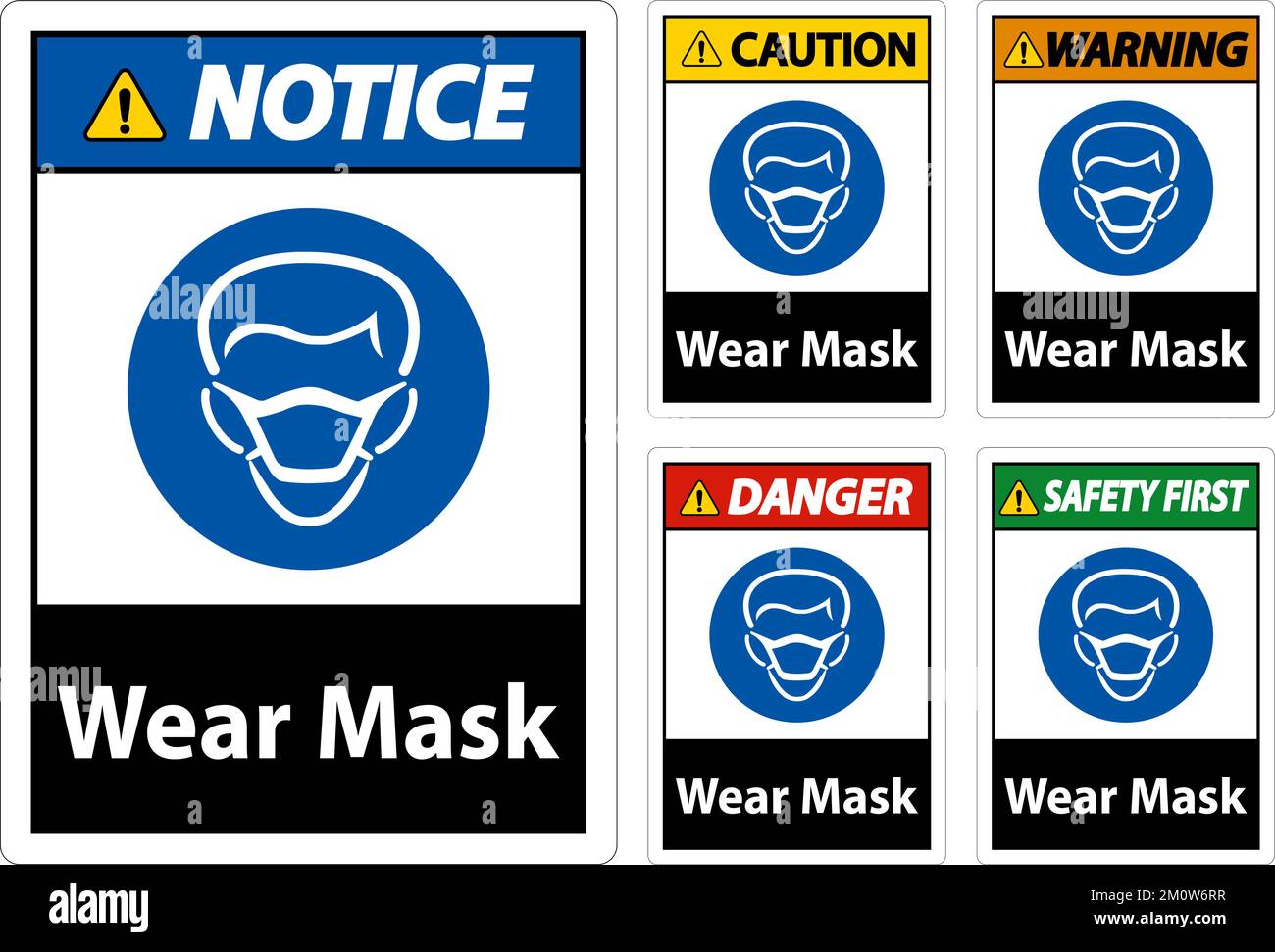 Wear Mask Sign On White Background Stock Vector Image & Art - Alamy