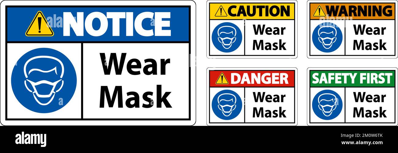 Wear Mask Sign On White Background Stock Vector Image & Art - Alamy